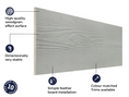 Cladco Fibre Cement Exterior Wall Cladding Boards - Light Grey (3.66m)