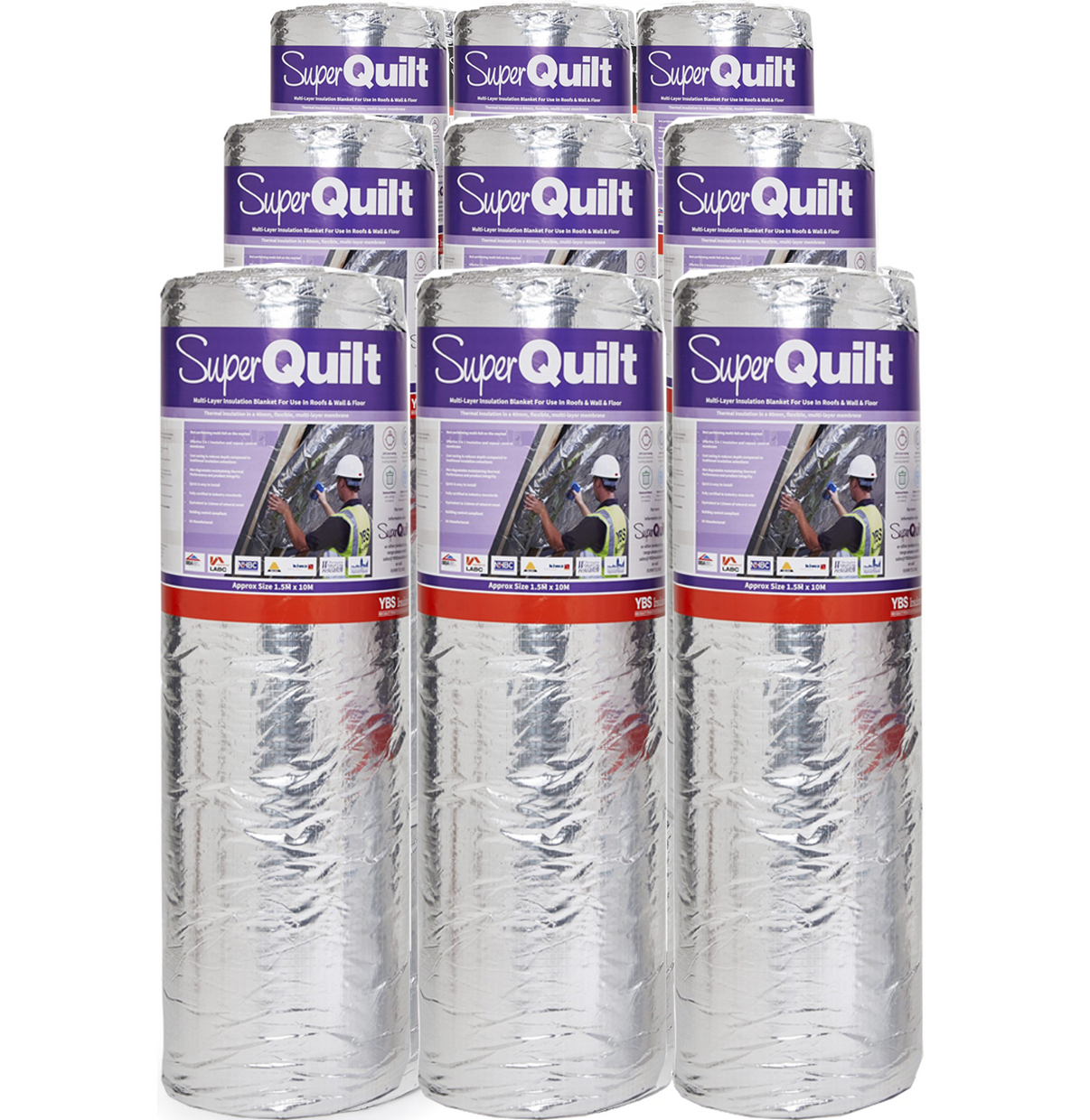 YBS SuperQuilt Multi-Layer Foil Insulation - 1.5m x 10m (PALLET of 9 R