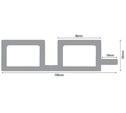 Cladco Composite Slatted Wall Cladding Double End Profile Trim - 2.5m