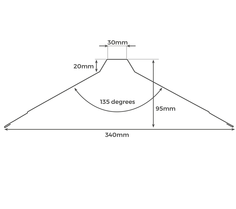 Cladco 130º Nordic Ridge Flashings in PVC Plastisol Finish - 3m x 195m ...