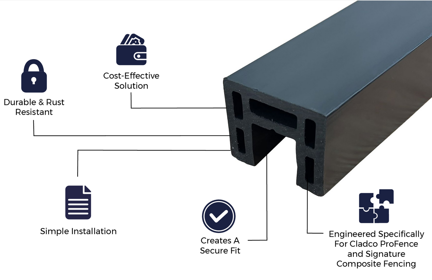 Cladco Composite Fence Post Spacer - 2m