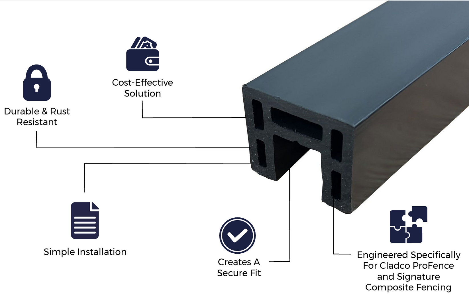 Cladco Composite Fence Post Spacer - 2m