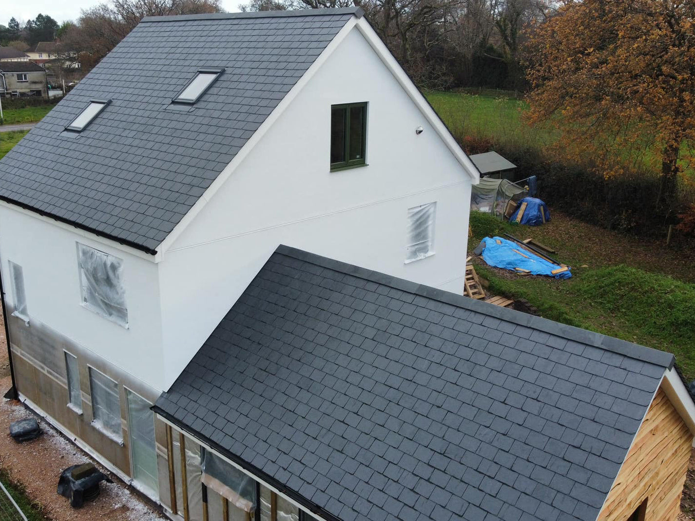 Mayan Natural Slate All-in-One Real Ridge Graphite Ridge Tile 500mm