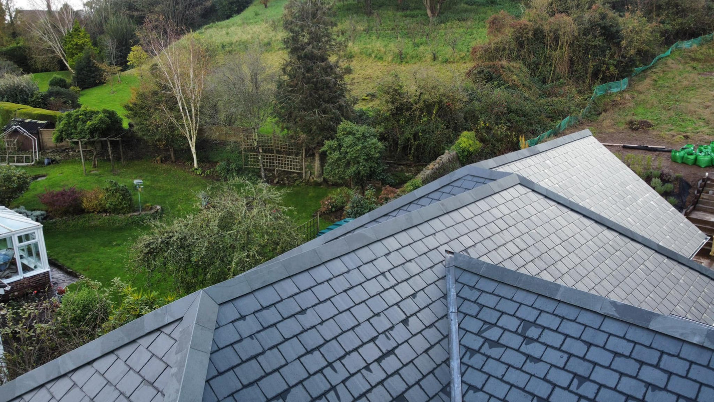 Mayan Natural Slate All-in-One Real Ridge Graphite Ridge Tile 500mm