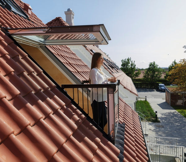 VELUX GDL SK19 SK0W225 White Painted Double Cabrio® Roof Balcony Windo