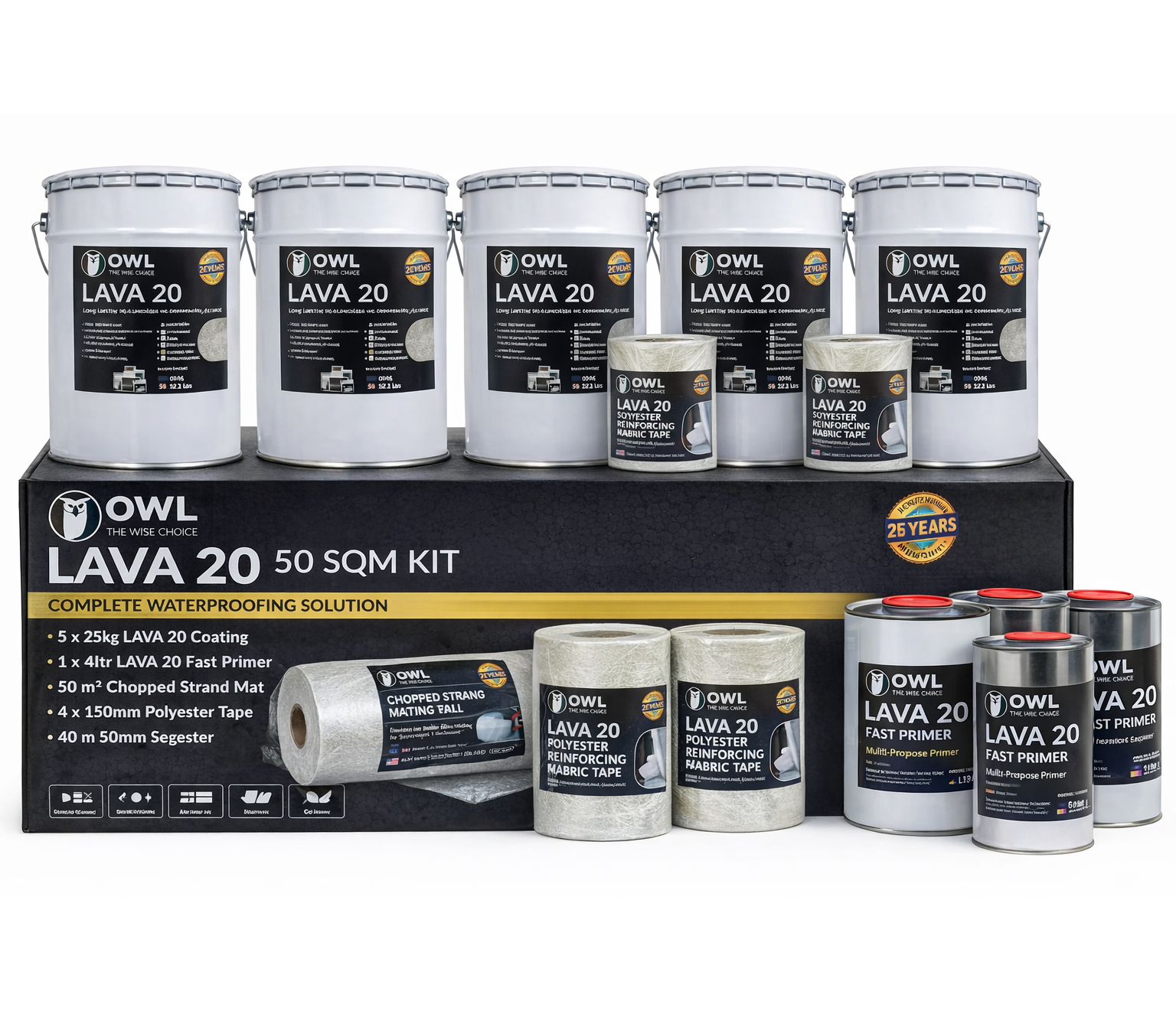LAVA 20 Kit: Premium Polyurethane Waterproofing for 50m² Surfaces