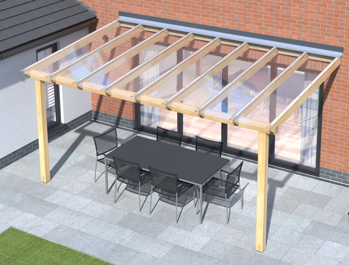 Poly X Modular Polycarbonate Clear Roof Sheet (Pack of 10 sheets)