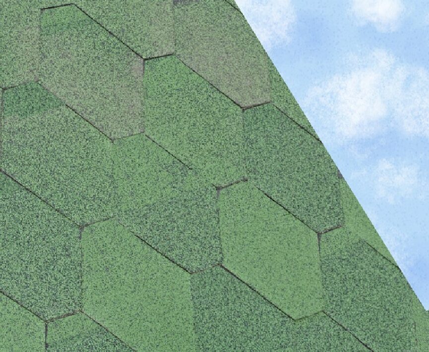 Hexagonal 3 Tab Bitumen Roof Felt Shingles - Shadow Green (2.42m2 Pack