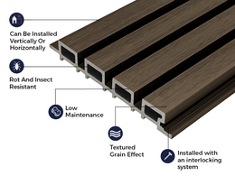 Cladco Composite Slatted Wall Cladding Panels - Walnut (2.5m)