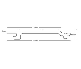 Cladco Signature Woodgrain Composite Wall Cladding Board - Ivory (3.6m