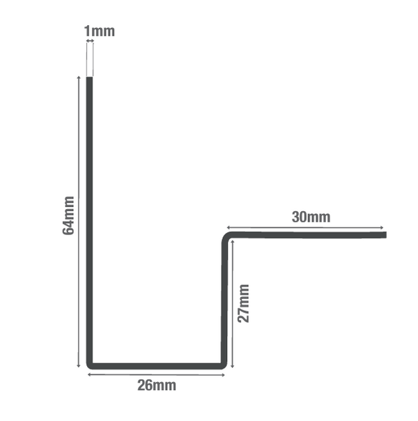 Cladco Fibre Cement Cladding Wall End Profile Trim - 3m