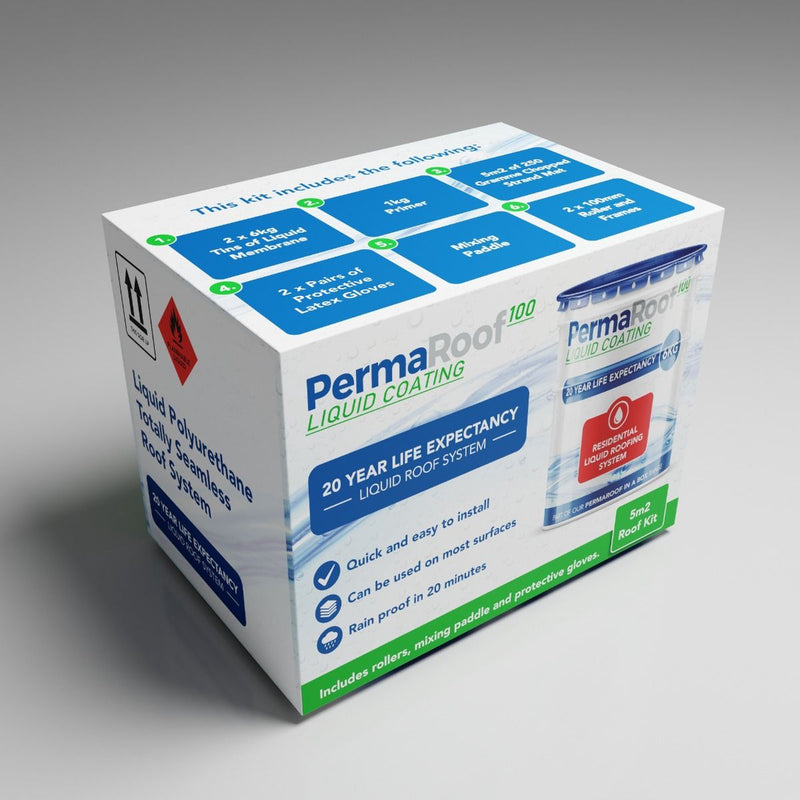 Permaroof 100 Polyurethane Liquid Waterproofing Roof Kit - 10m2 ...