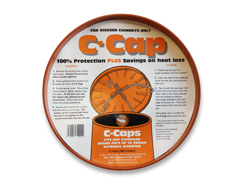 C-Cap Terracotta Chimney Cowl - 300mm for Standard Pots | Roofing Outlet