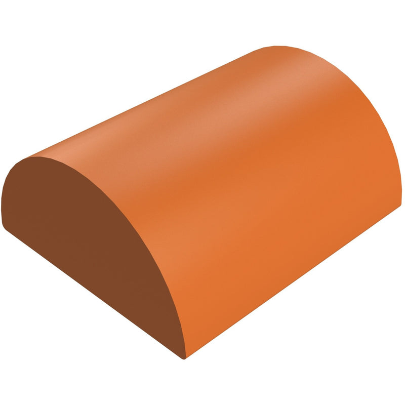 Sandtoft Clay Half Round Ridge with Stop End - 305mm | Roofing Outlet