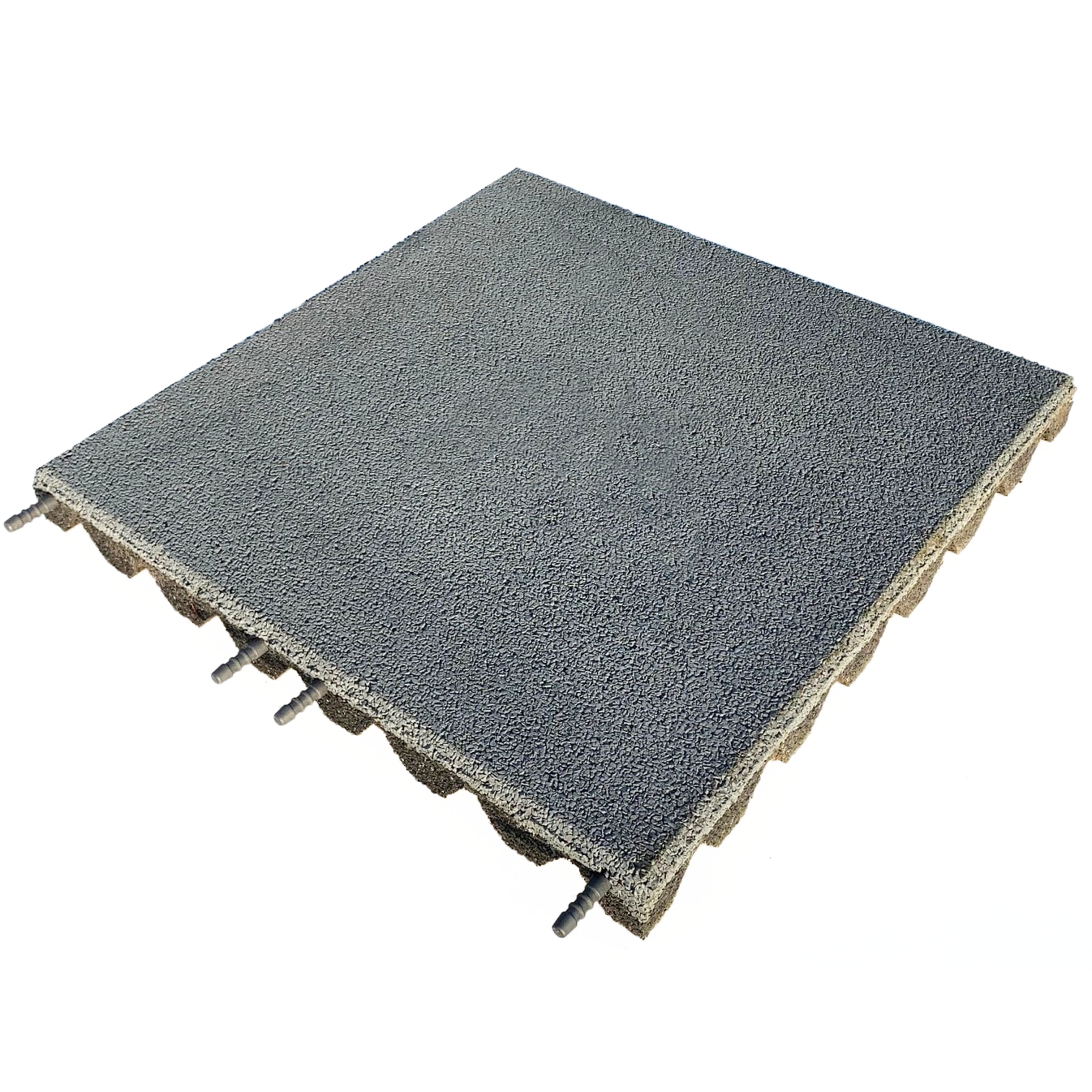 Grey Rubber Floor Tiles Fossil Grey
