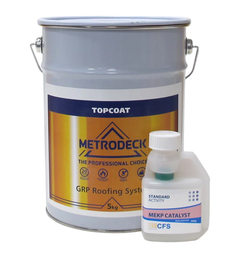 Metrodeck GRP Roofing Topcoat 5kg Dark Admiralty Grey (including Catal