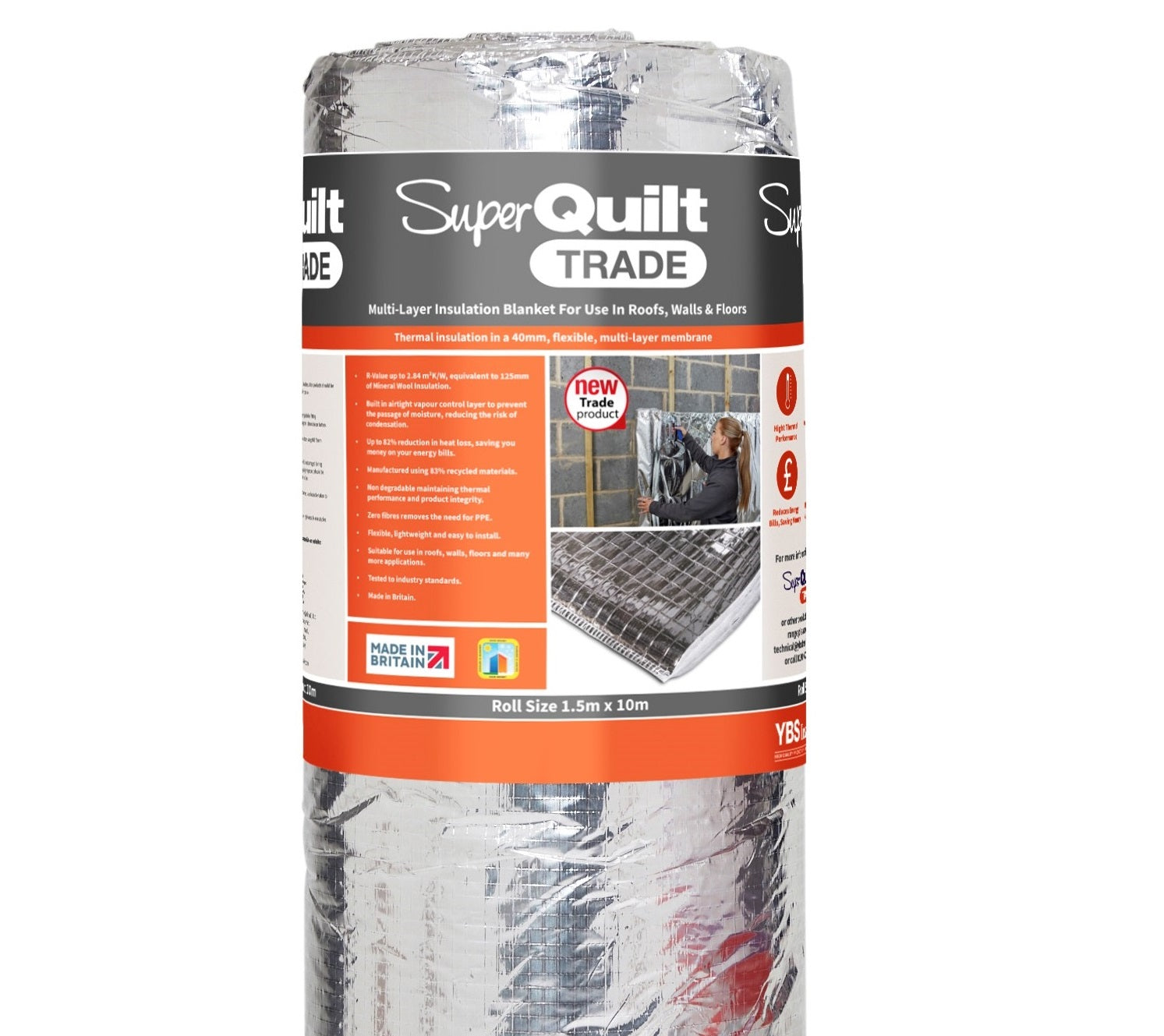 YBS SuperQuilt Multi-Layer Foil Insulation TRADE RANGE - 15m2 (1.5m x ...