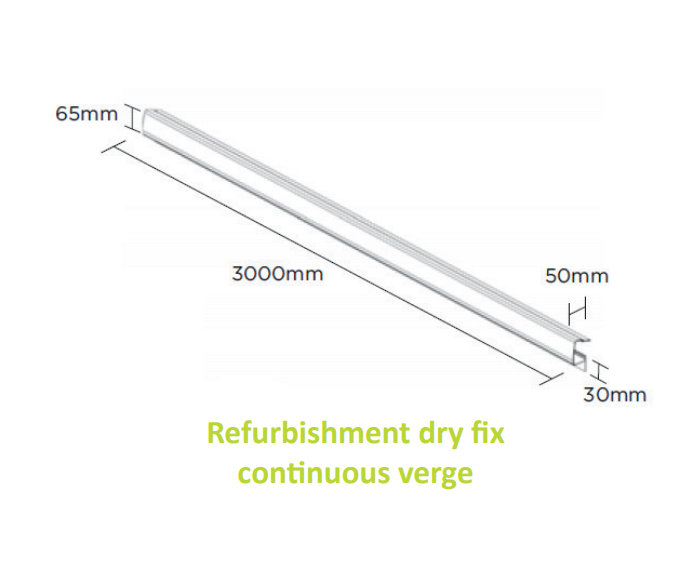 Timloc Continuous Dry Verge for Refurbishments Slate / Flat Tile - 3m ...