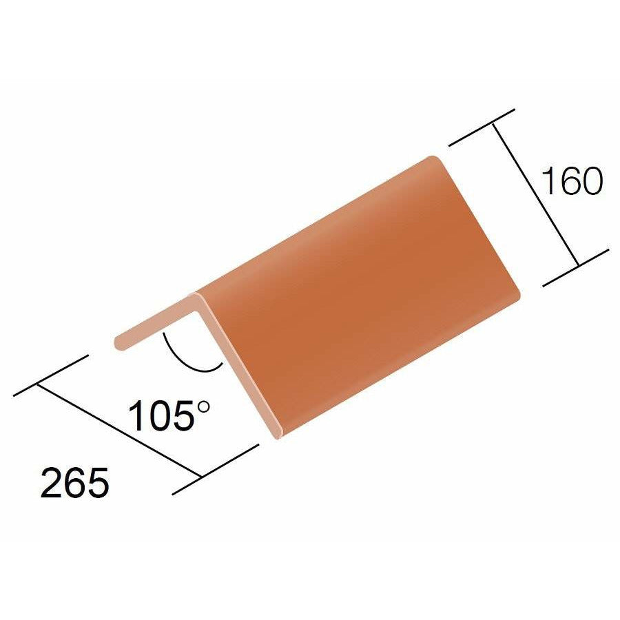 Sandtoft Clay 105° Plain Angle Ridge - 305mm | Roofing Outlet