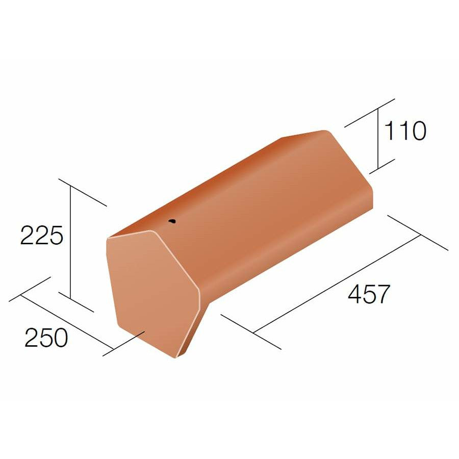 Sandtoft Duracoat Segmental Ridge with Block End - 450mm | Roofing Outlet