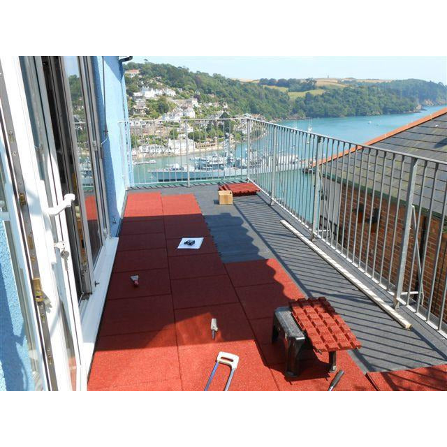 Castle Composites Castleflex Rubber Promenade Tiles - Rustic Red ...