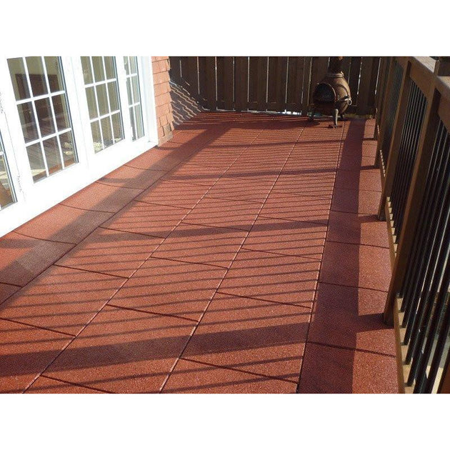 Castle Composites Castleflex Rubber Promenade Tiles - Rustic Red ...